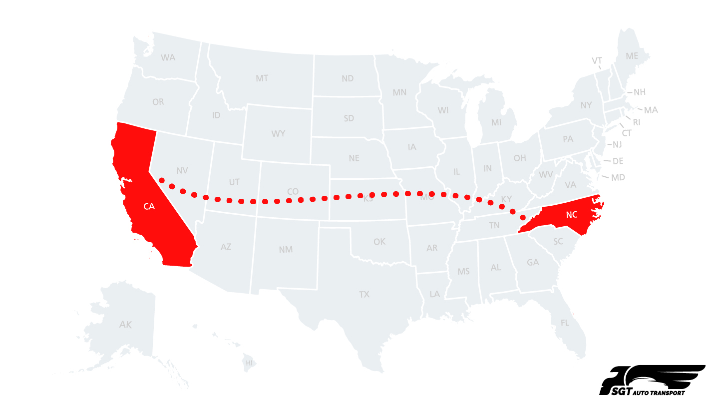 Car Shipping from California to North Carolina: Auto Transport Services ...